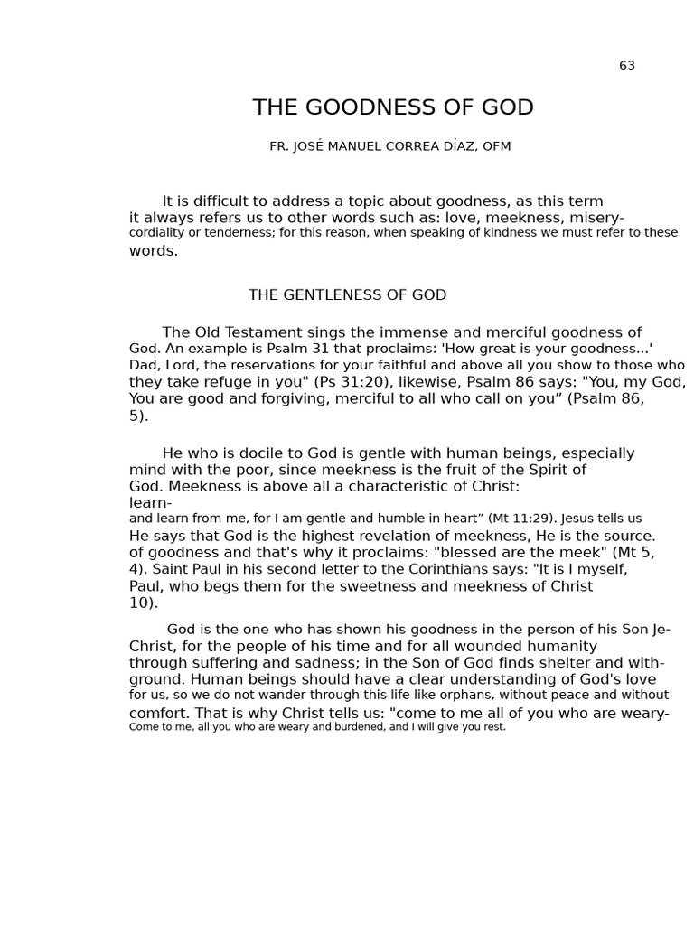 The Goodness of God | PDF | Mercy | Jesus