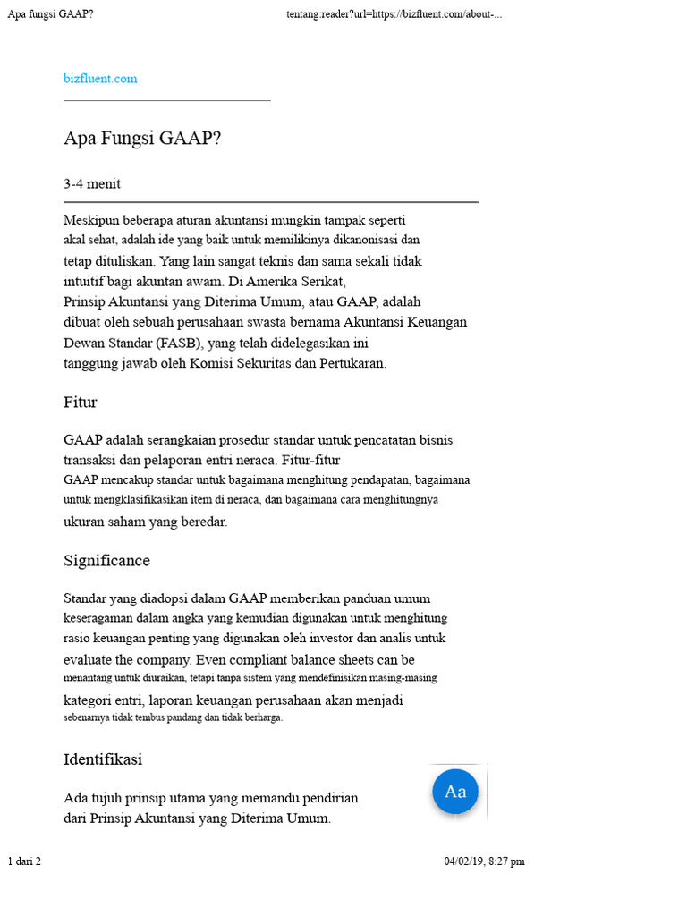 Fungsi GAAP | PDF