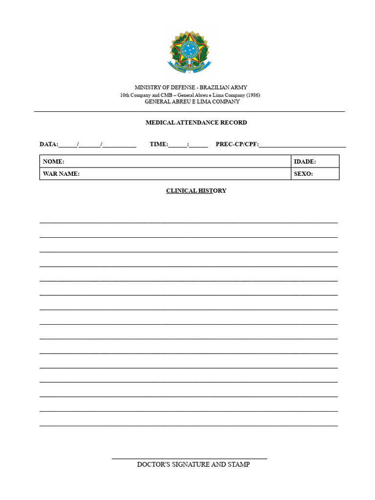 Medical Attendance Form | PDF