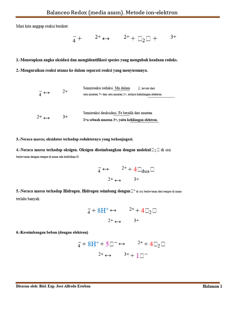 Balance Ion Elektron Medium Asam PDF | PDF