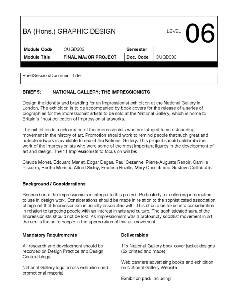 Brief 5 Impressionists Pdf Impressionism French Art