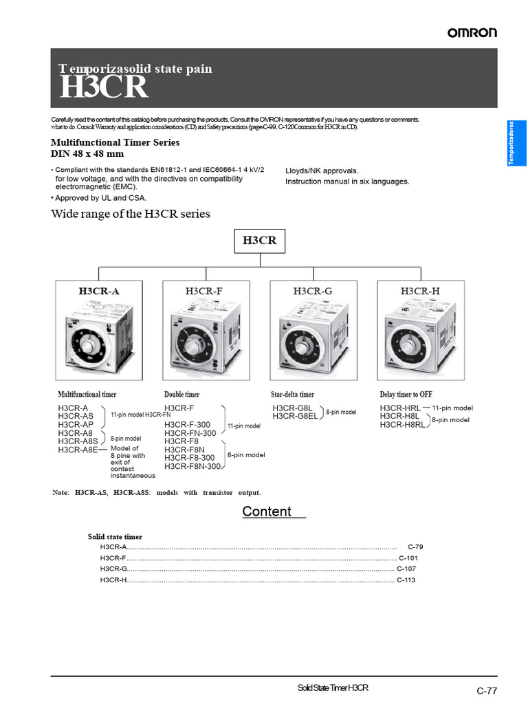 Multifunction Solid State Timer H3CR | PDF | Bipolar Junction ...