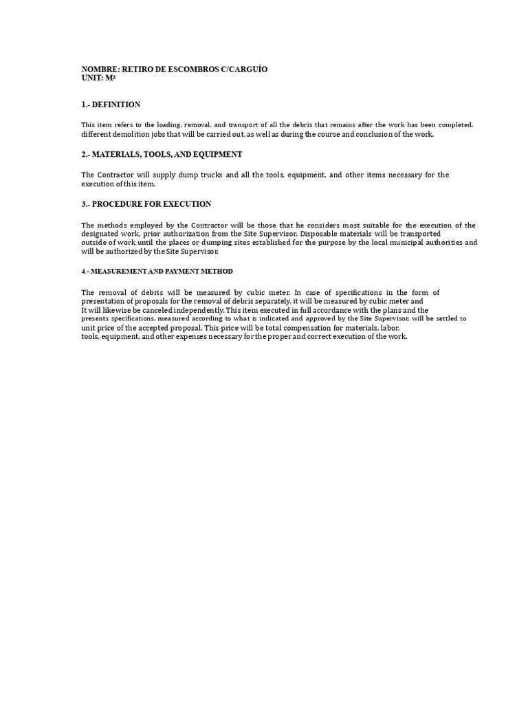 Debris Removal Form | PDF