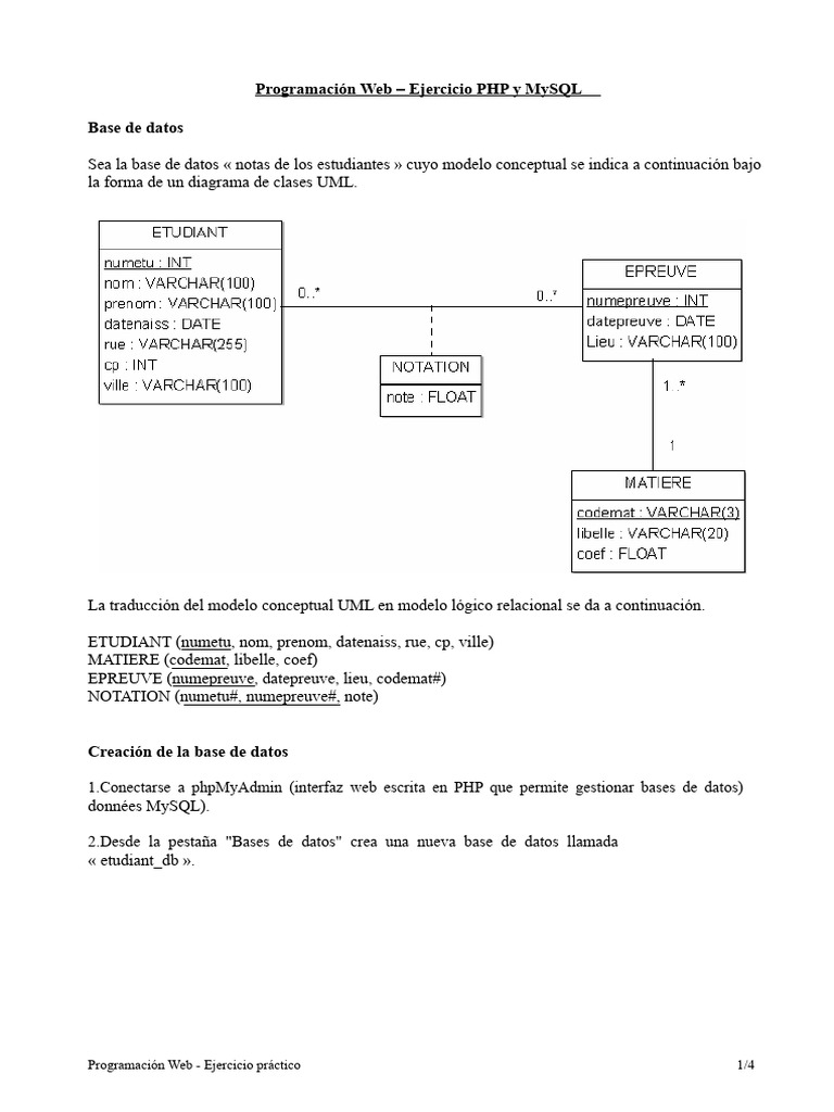 Ejercicio-práctico-PHP-MySQL | PDF | Bases de datos | Mi sql