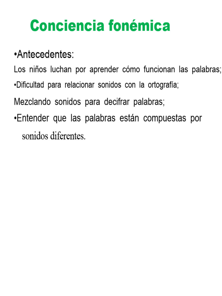 Conciencia fonémica | PDF | Sílaba | Fonética