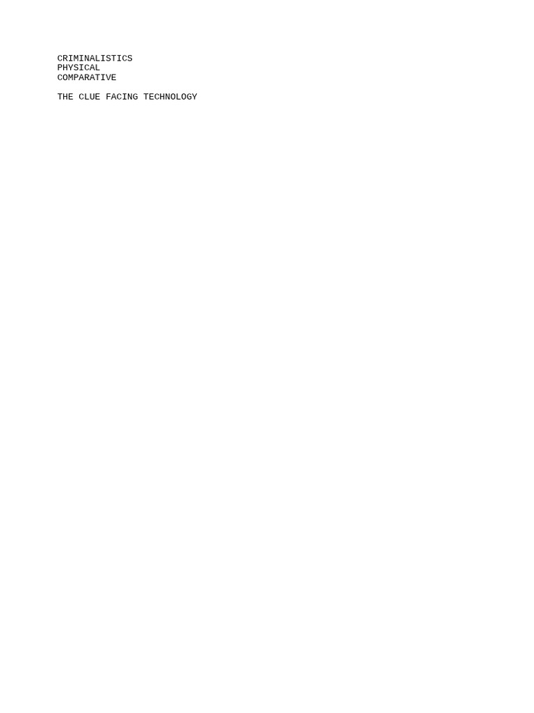 Comparative Physical Evidence Analysis | PDF | Forensic Science ...