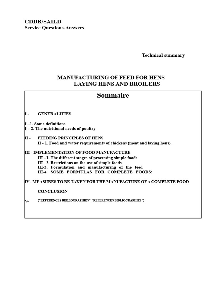 Poultry Feed Manufacturing Guide | PDF | Chicken | Poultry Farming