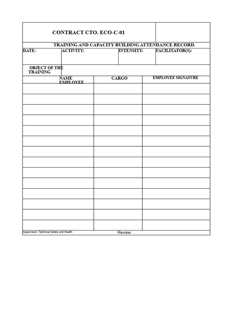 Annex 11. Training and Capacity Building Attendance Record Format | PDF