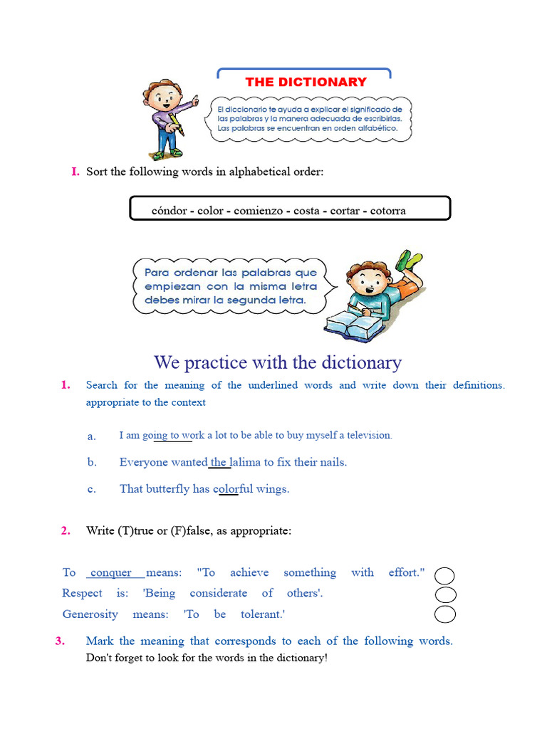 The Dictionary For Second Grade of Primary | PDF