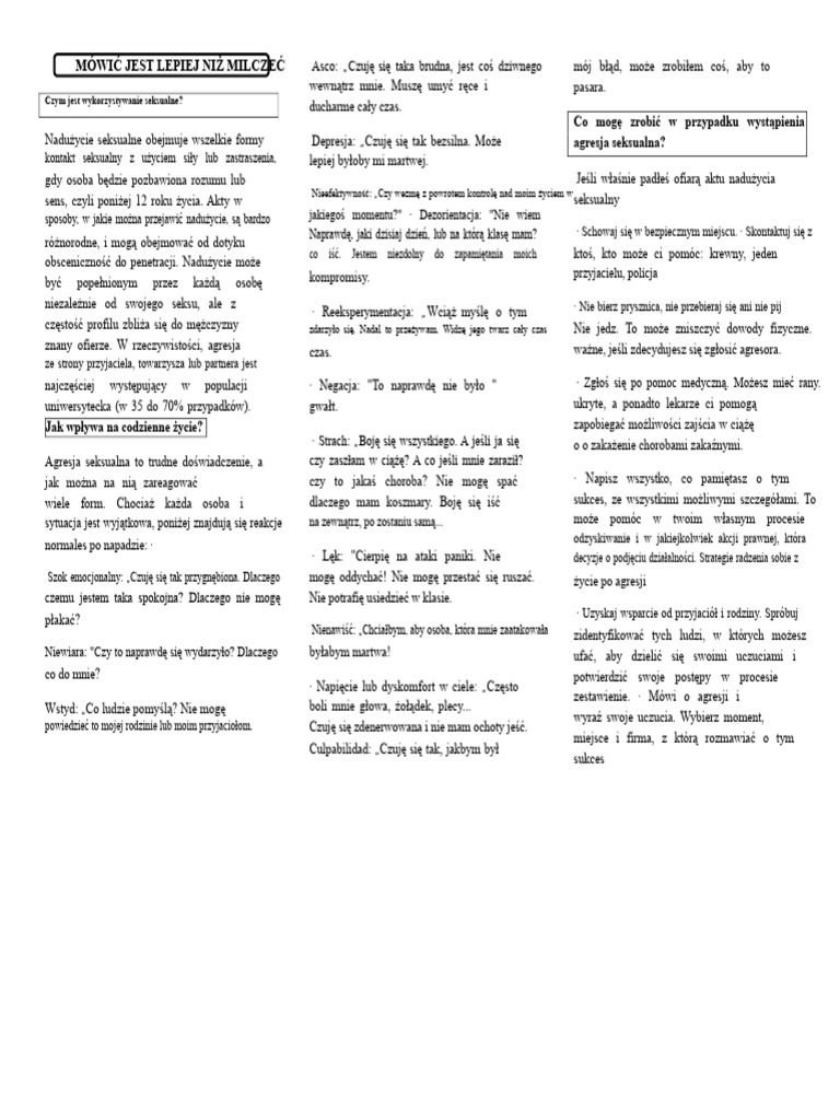 Mówienie Jest Lepsze Niż Milczenie | PDF