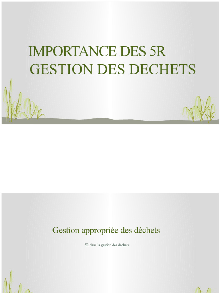 Gestion des déchets : Les 5R essentiels | PDF | Gestion des déchets ...