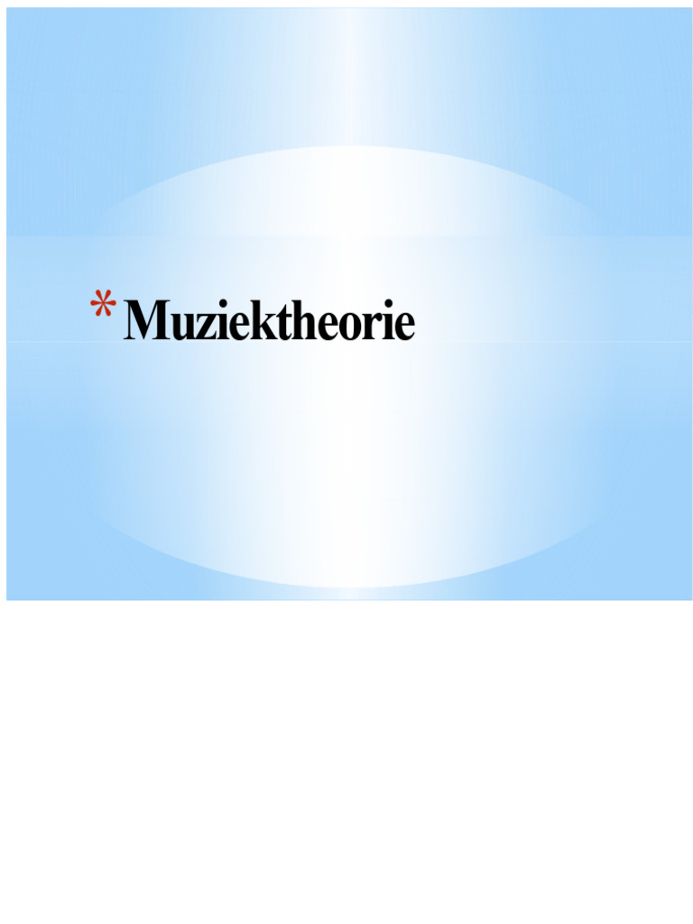 Muziektheorie | PDF