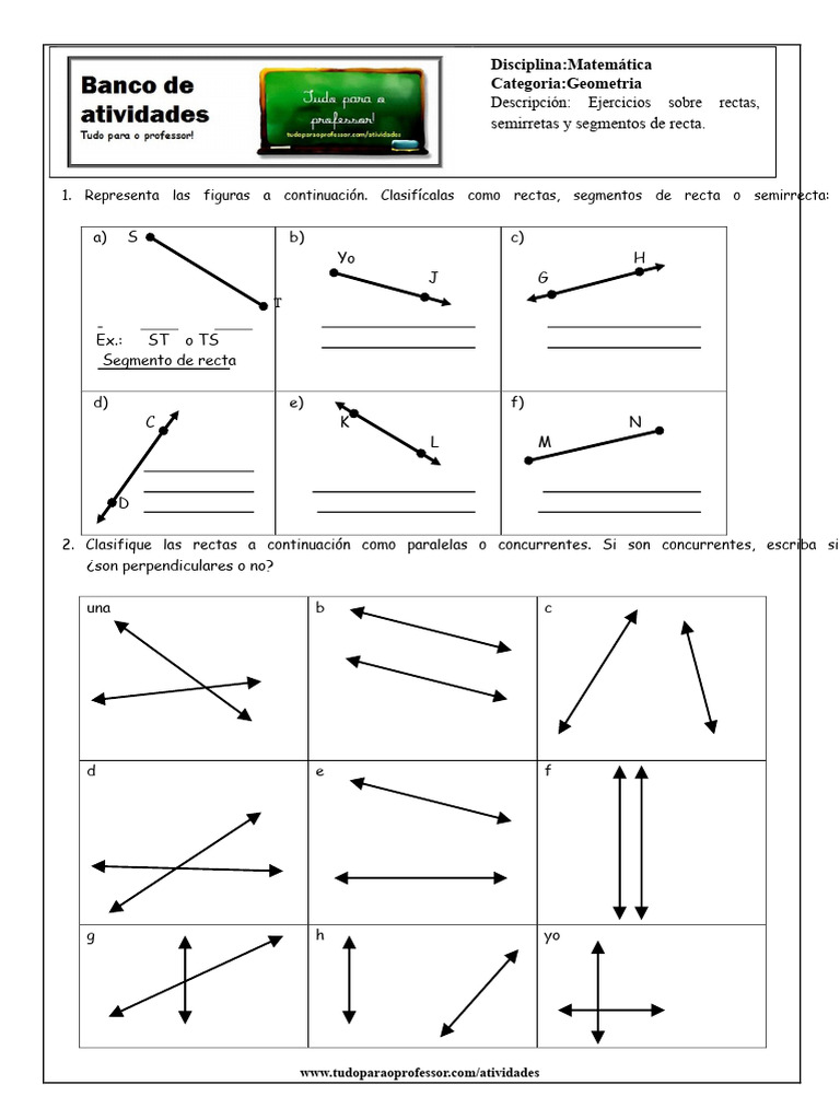 Rectas Semirrectas y Segmentos | PDF | Geometría euclidiana | Formas geométricas