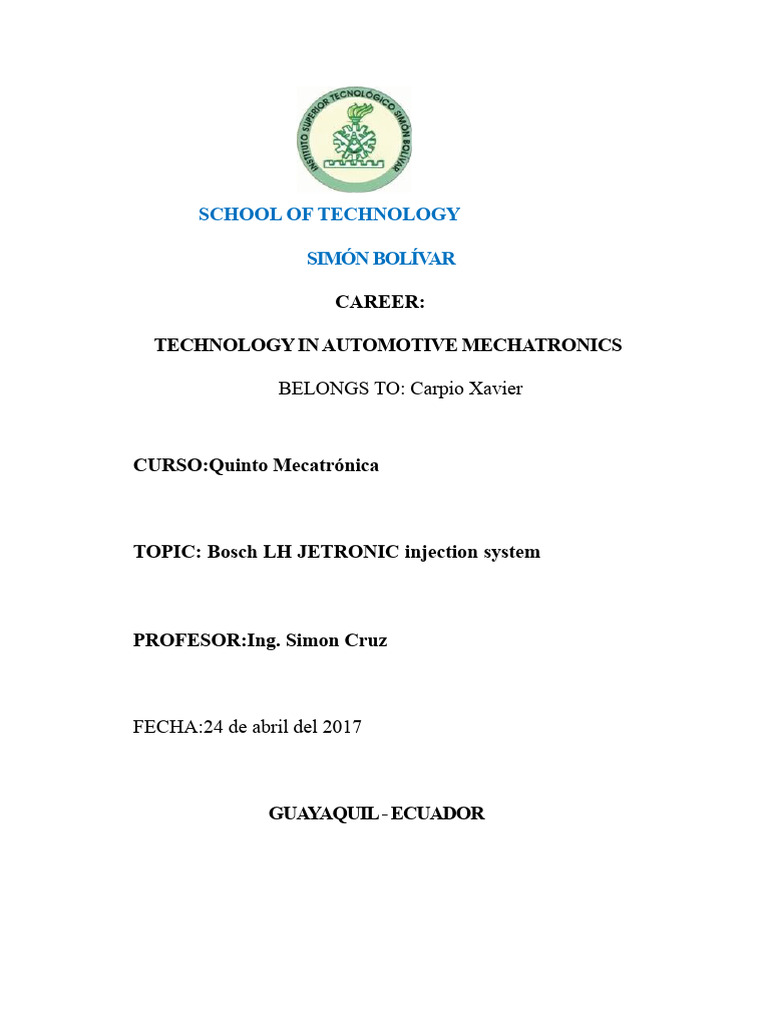 Bosch LH JETRONIC Injection System | PDF | Fuel Injection | Valve