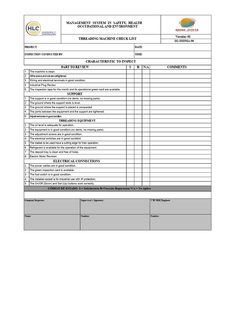 Threading Checklist | PDF | Electrical Connector | Screw