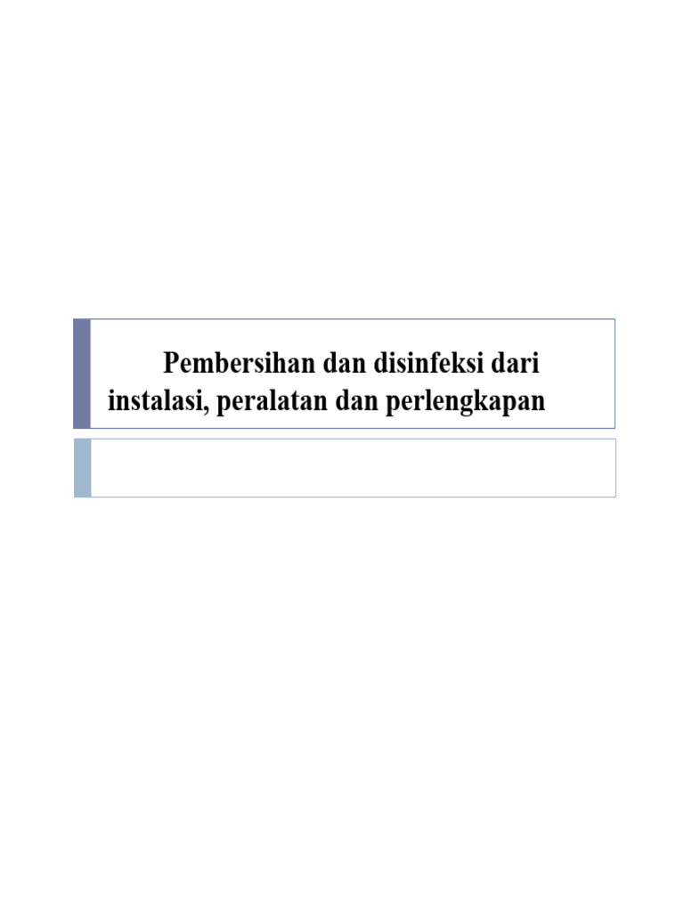 Pembersihan dan Disinfeksi Dapur Efektif | PDF