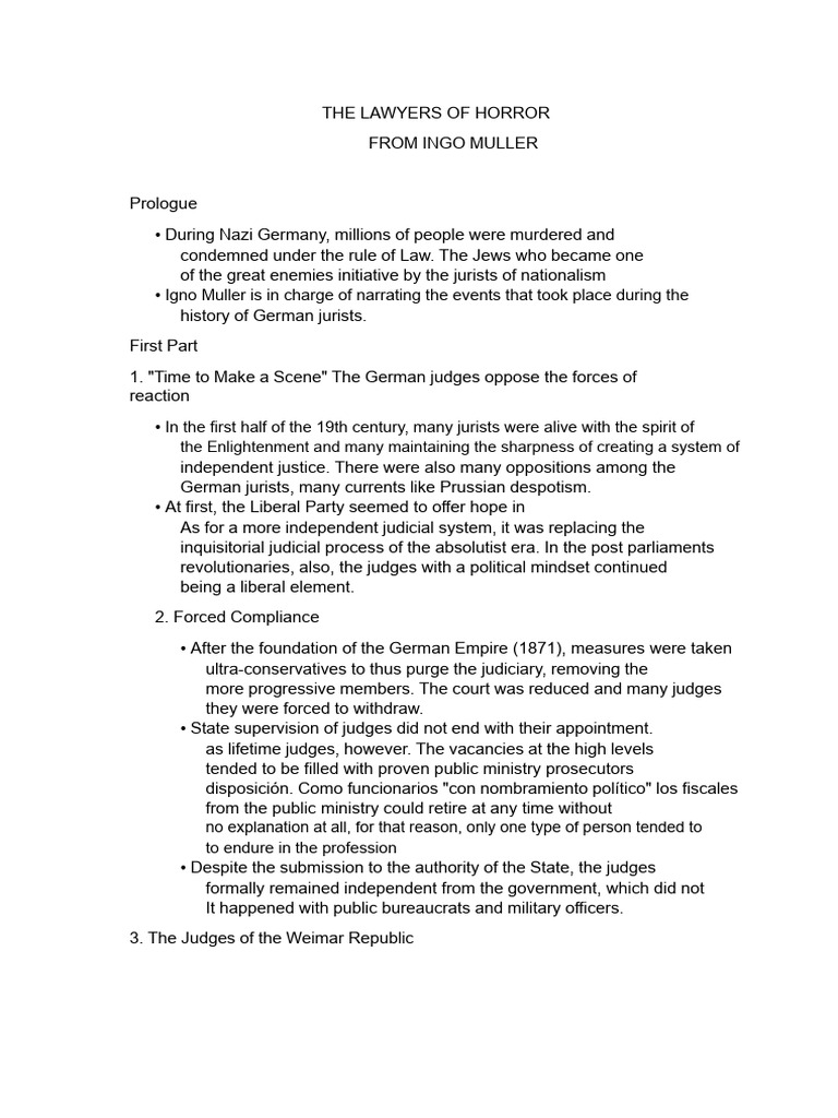 Summary of The Jurists of Horror | PDF | Nazi Germany | Crimes