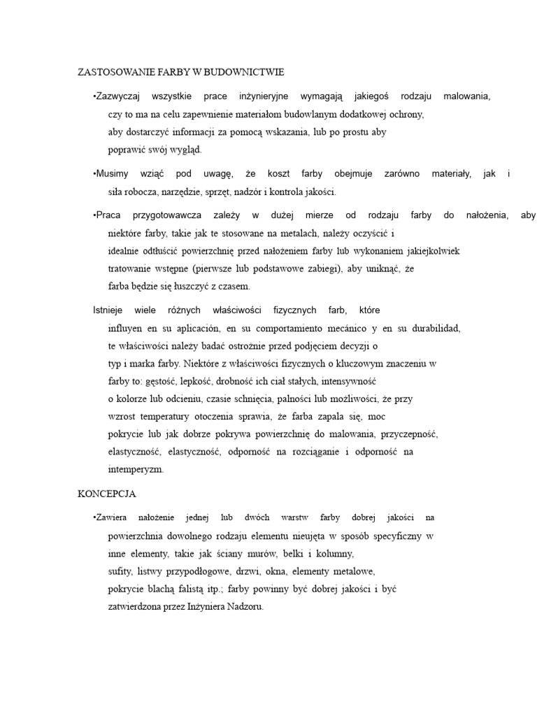 Zastosowanie Farb W Budownictwie | PDF