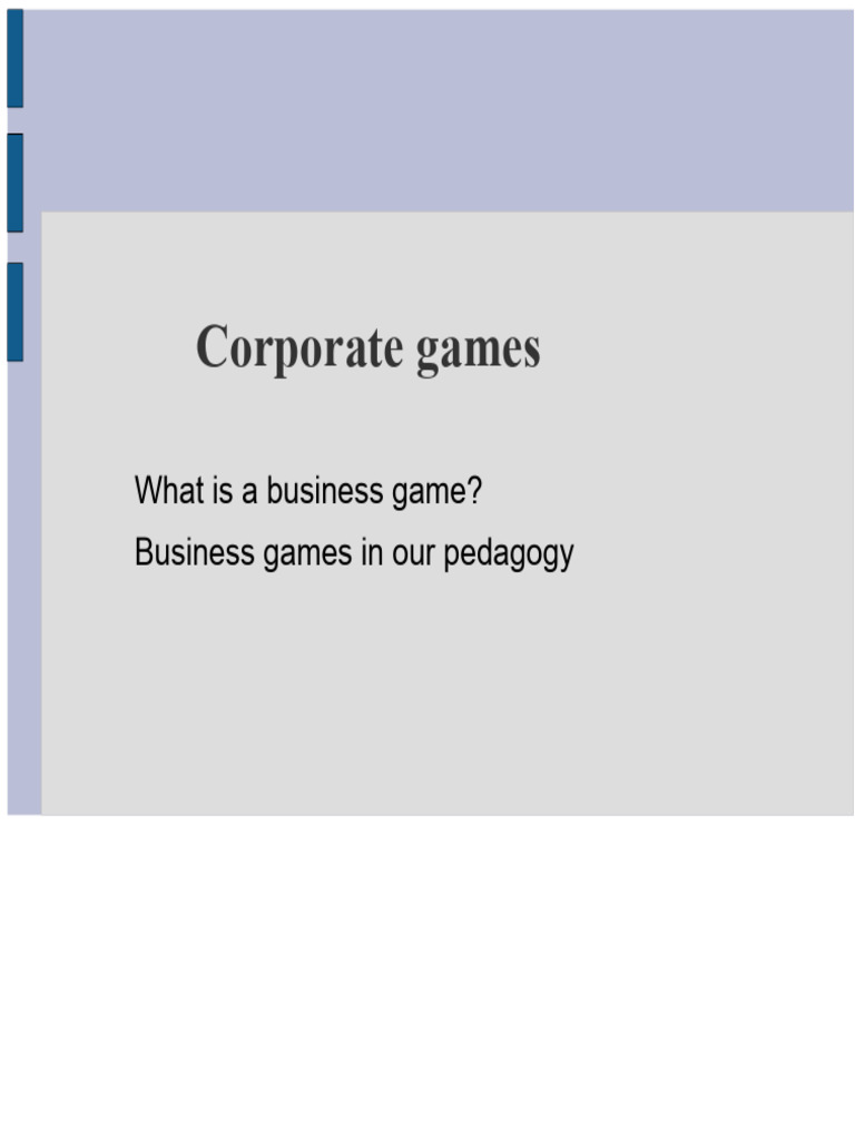 Business Game | PDF | Simulation | Learning