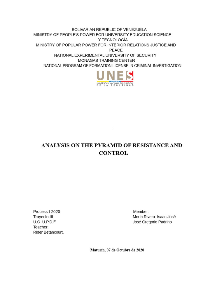 002 Analysis On The Pyramid of Resistance and Control VRB PDF | PDF ...