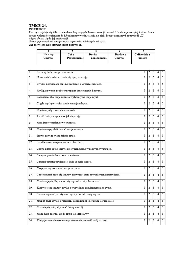 TMMS 24 | PDF