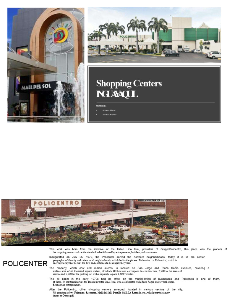 Guayaquil's Iconic Shopping Centers Overview | PDF | Shopping Mall ...