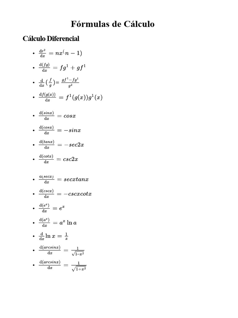 Fórmula de Cálculo | PDF