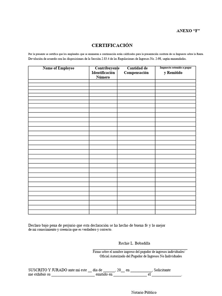 Anexo F RR 11-2018 (Muestra) | PDF
