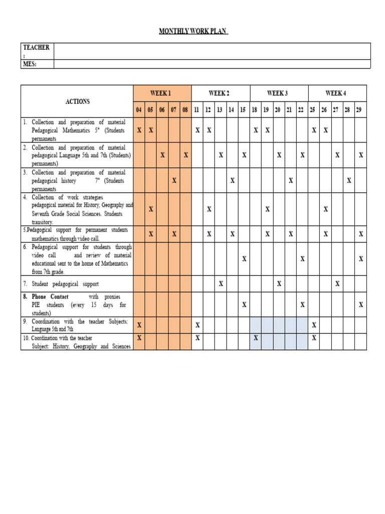 Monthly Work Plan | PDF | Chess | Chess Theory
