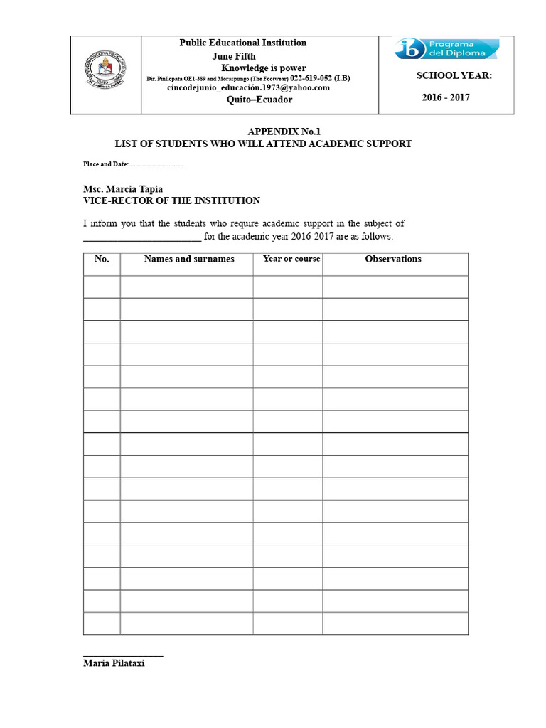 Student Academic Support Plan 2016-2017 | PDF | Cognition | Behavior ...