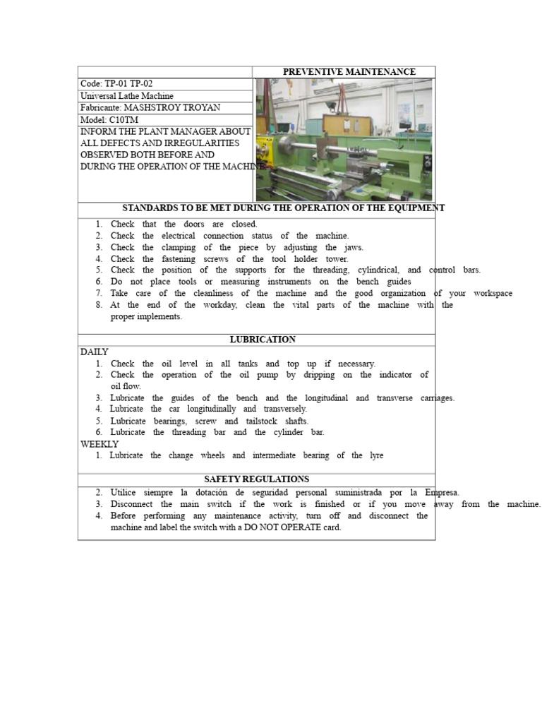 Preventive and Corrective Maintenance Sheets | PDF | Welding | Construction