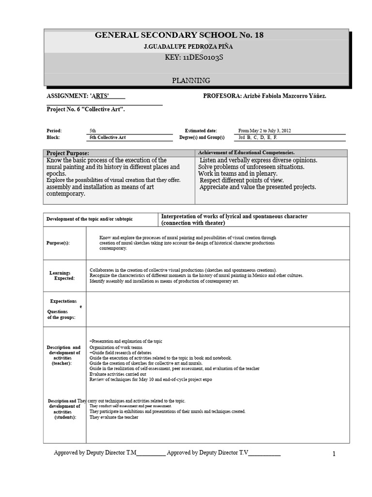 Collective Art Project Planning Guide | PDF | Teachers | Liberal Arts ...