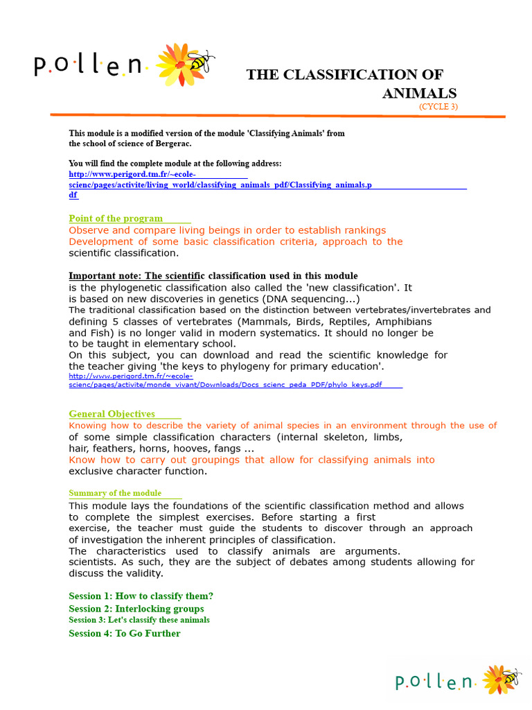 The Classification of Animals | PDF | Vertebrates | Homology (Biology)