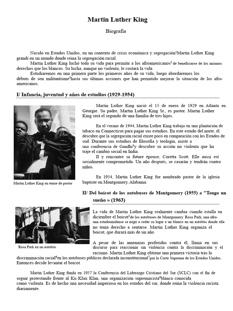 Biografía de Martin Luther King Jr. | PDF | Martin Luther King hijo.