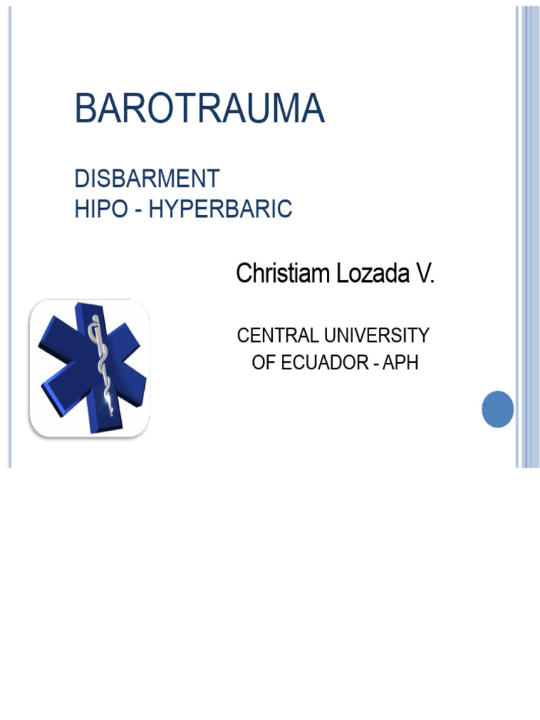 Barotrauma - Christiam Lozada V | PDF | Medical Specialties | Clinical ...