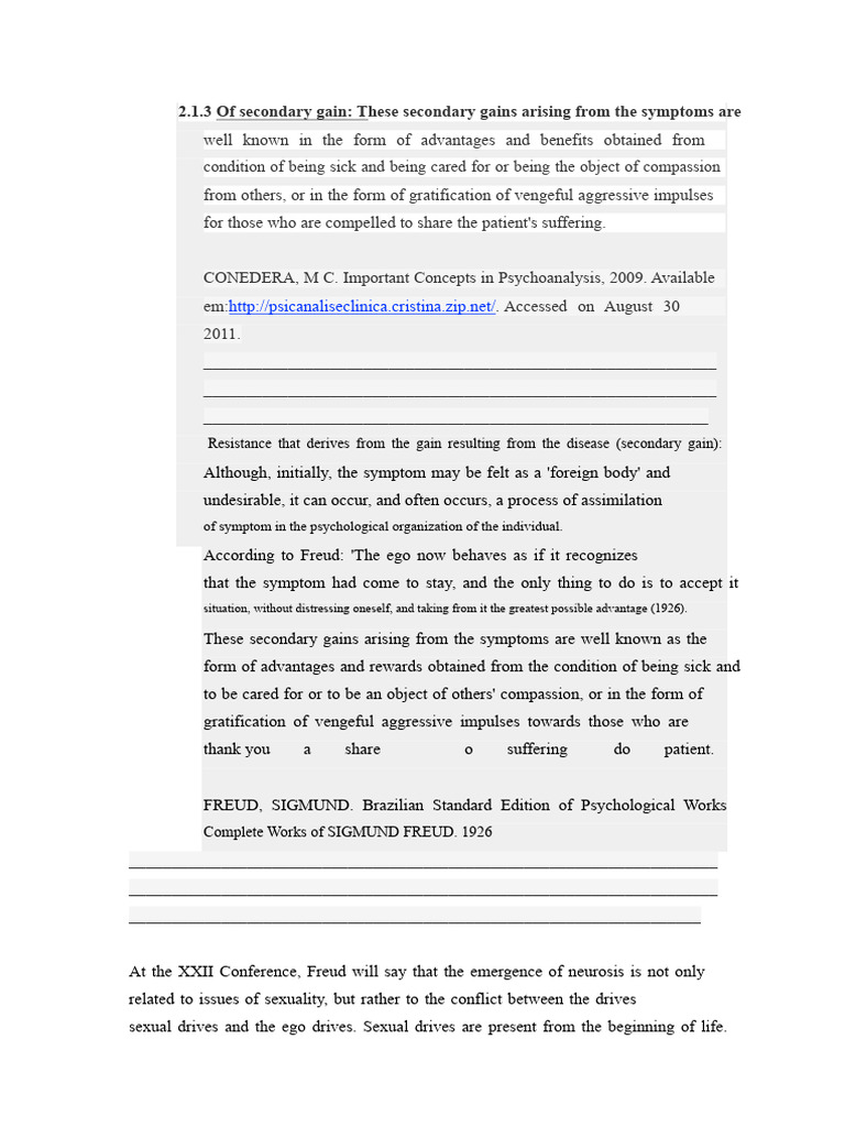 Understanding Secondary Gains in Illness | PDF | Sigmund Freud ...