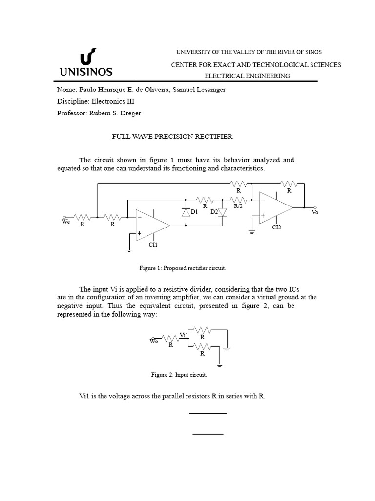 Precision Full-Wave Rectifier | PDF | Rectifier | Electrical Network