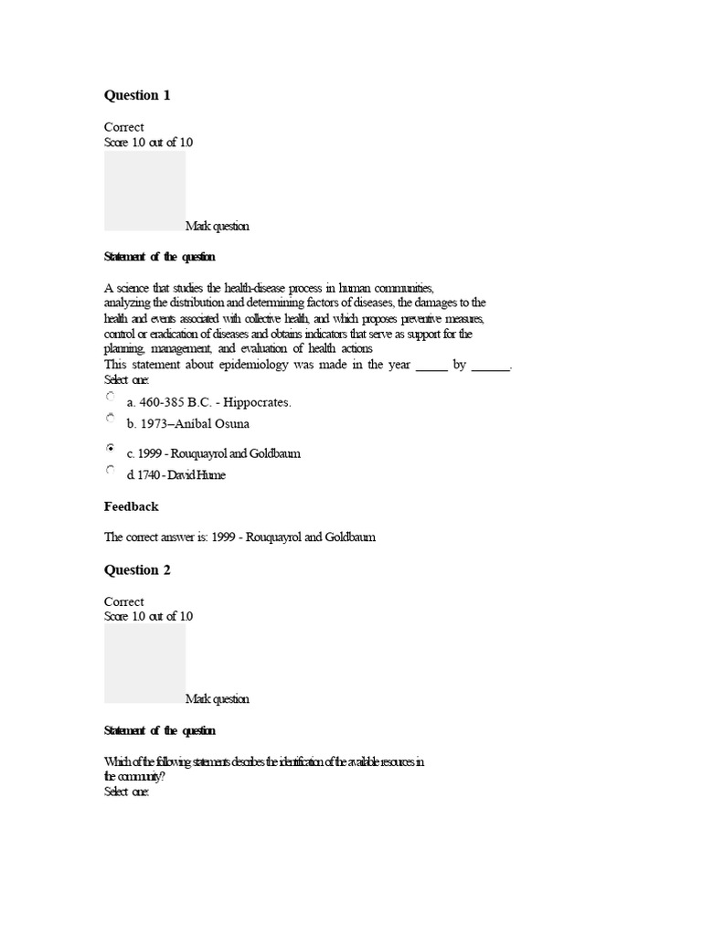 Quiz and Midterm of Epidemiology | PDF | Epidemiology | Medicine