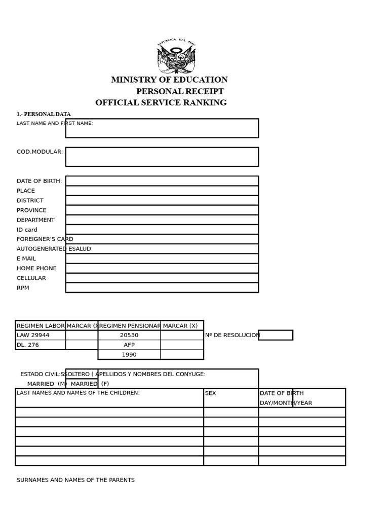 Personal Ticket Format | PDF