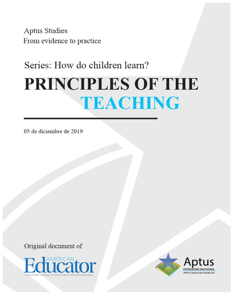Article Principles of Teaching PDF | PDF | Teachers | Knowledge