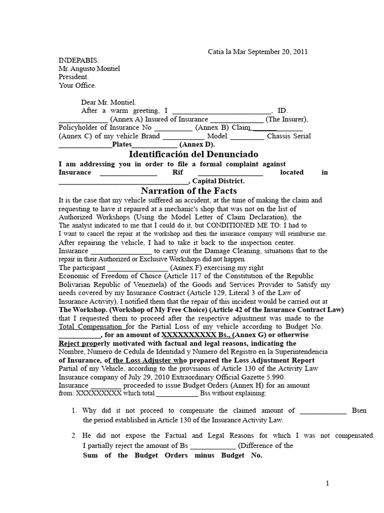 Complaint Format | PDF | Insurance | Business Law