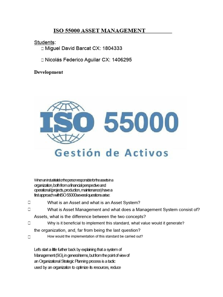Iso 55000 Asset Management | PDF | Asset Management | System