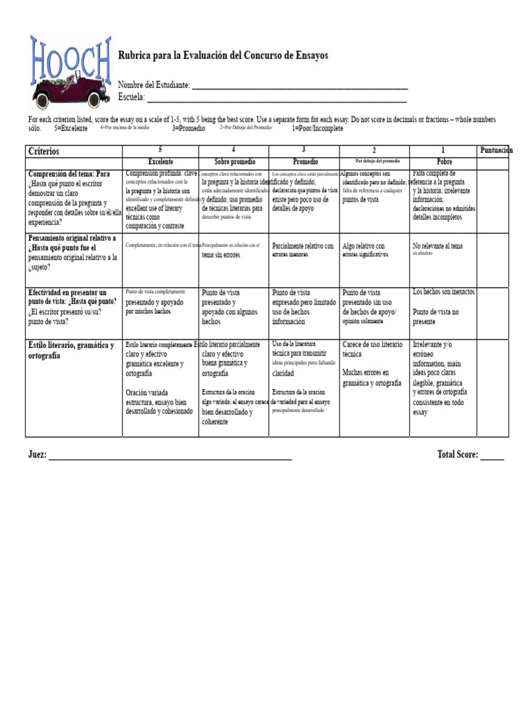 Rúbrica de Ensayo | PDF | Escritura | Comunicación humana