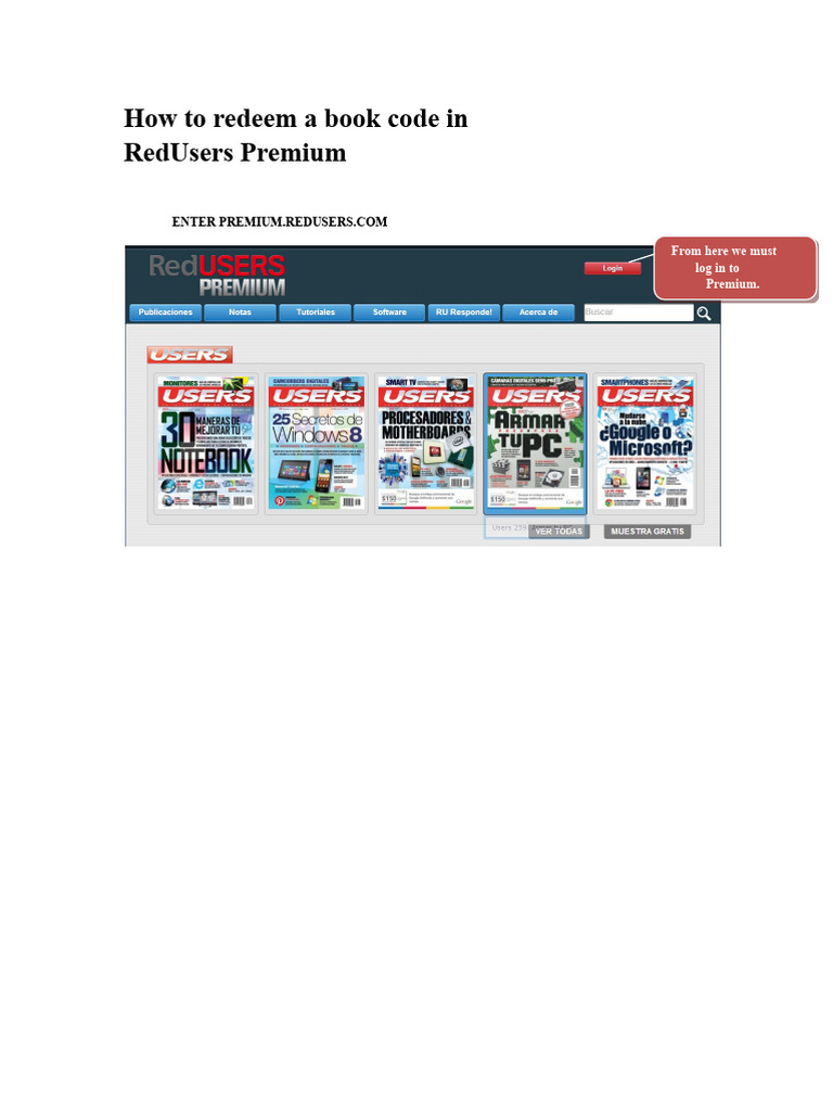 How To Redeem A Book Code in RedUsers Premium | PDF