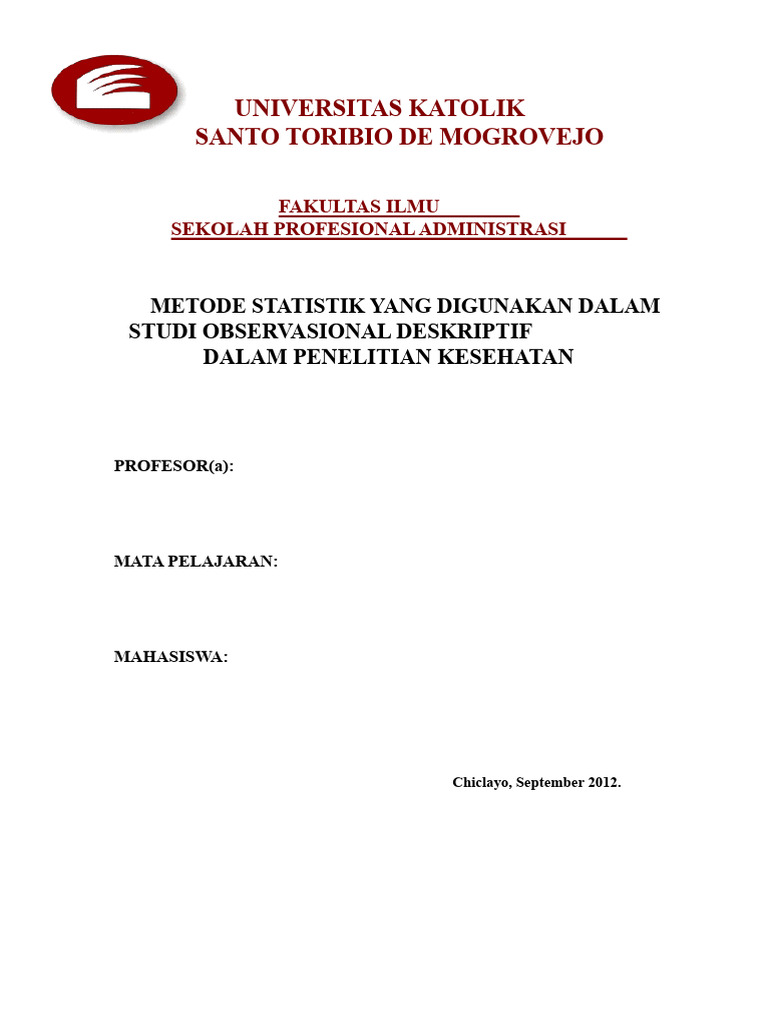 Metode Statistik dalam Penelitian Kesehatan | PDF