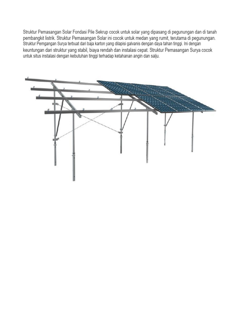 Struktur Pemasangan Solar Fondasi Pile Sekrup | PDF