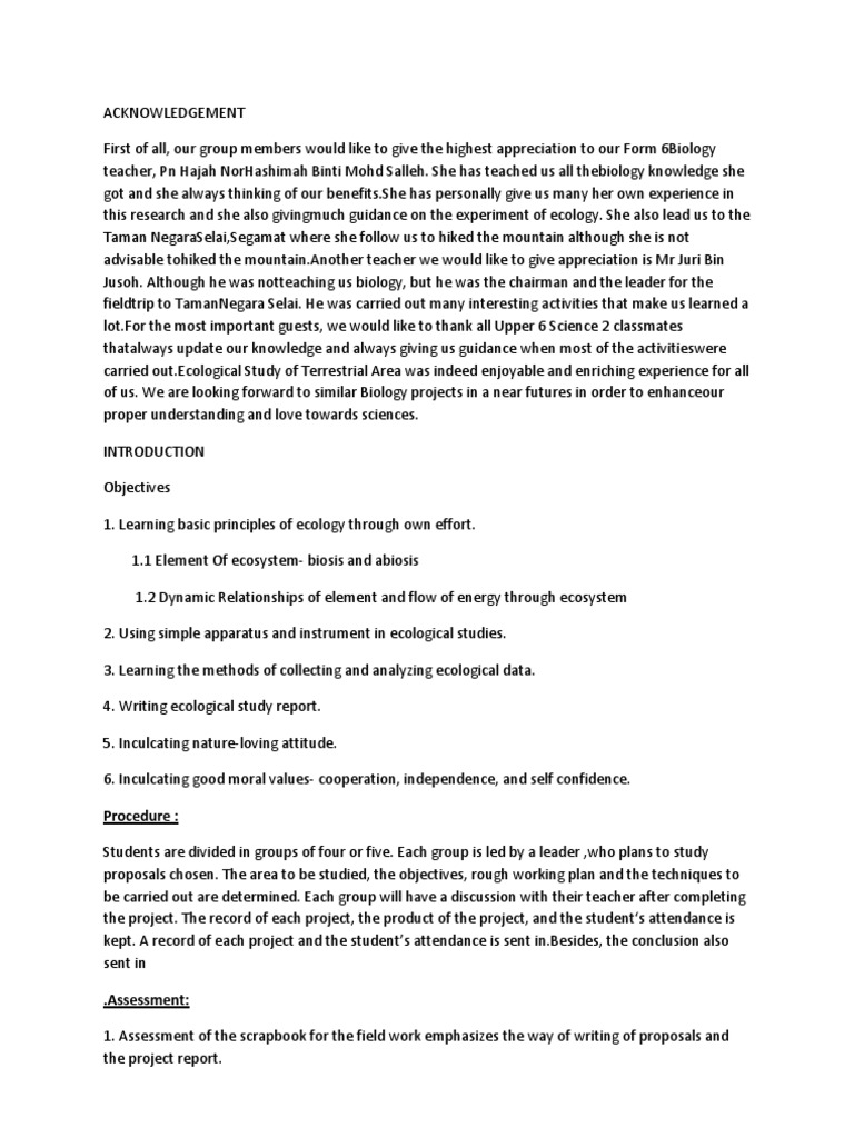 Acknowledgement | PDF | Soil | Scribd