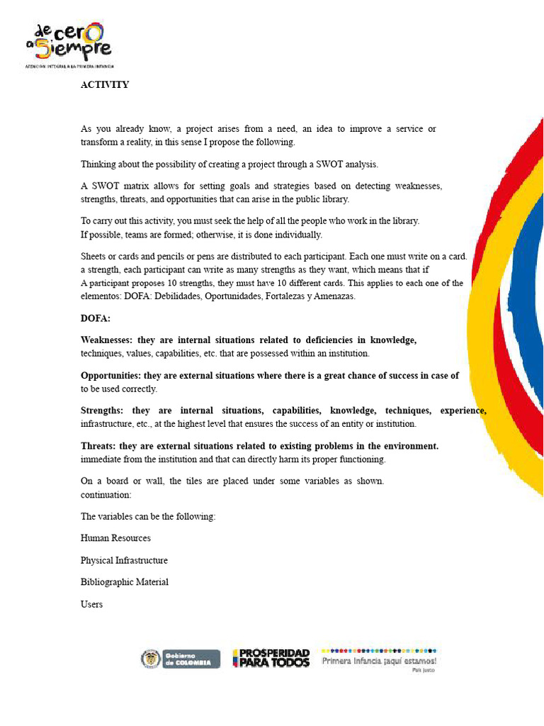 SWOT Analysis For A Public Library | PDF | Swot Analysis | Cognition