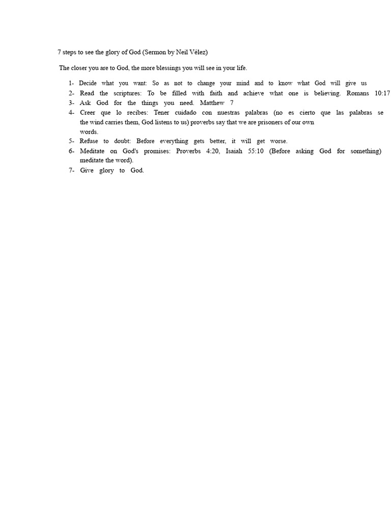 7 Steps To See The Glory of God by Neil Velez | PDF