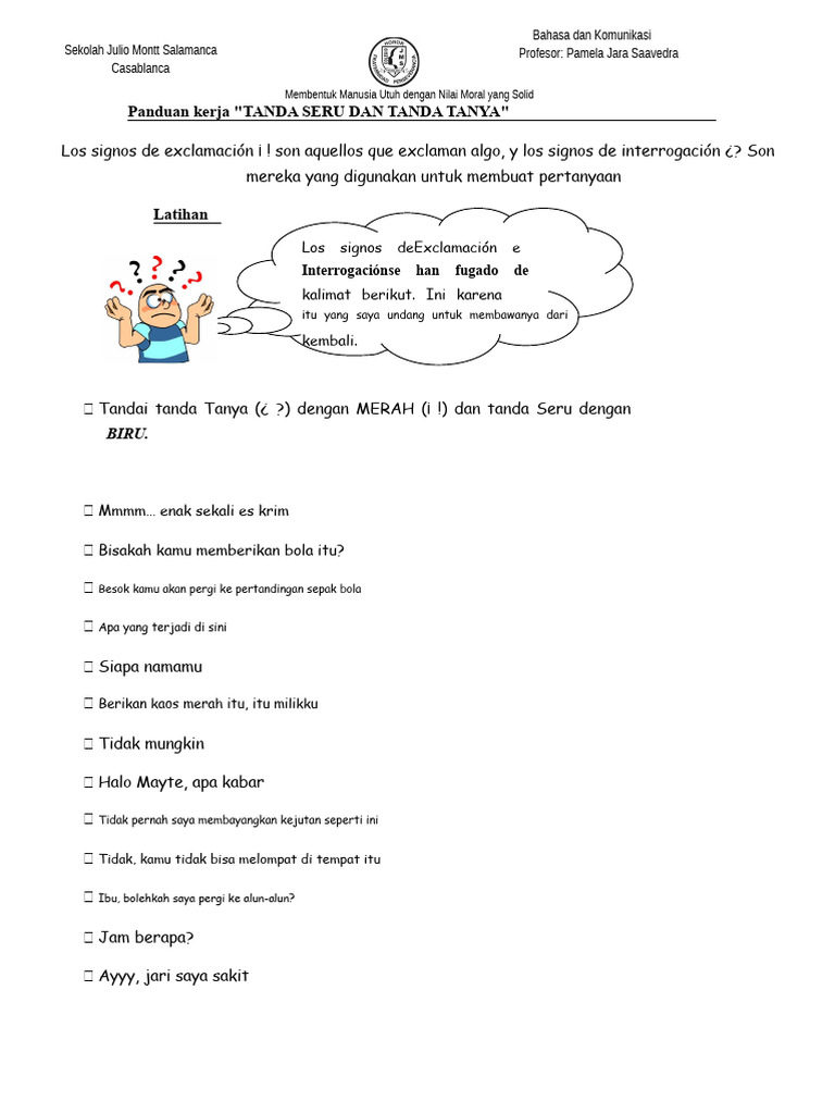 Latihan-Tanda-Tanda-Penggugah Dan Pertanyaan | PDF